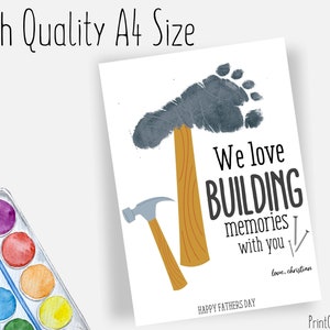 Footprint Craft for Father's Day, Handprint Art Kids Craft Toddler ...