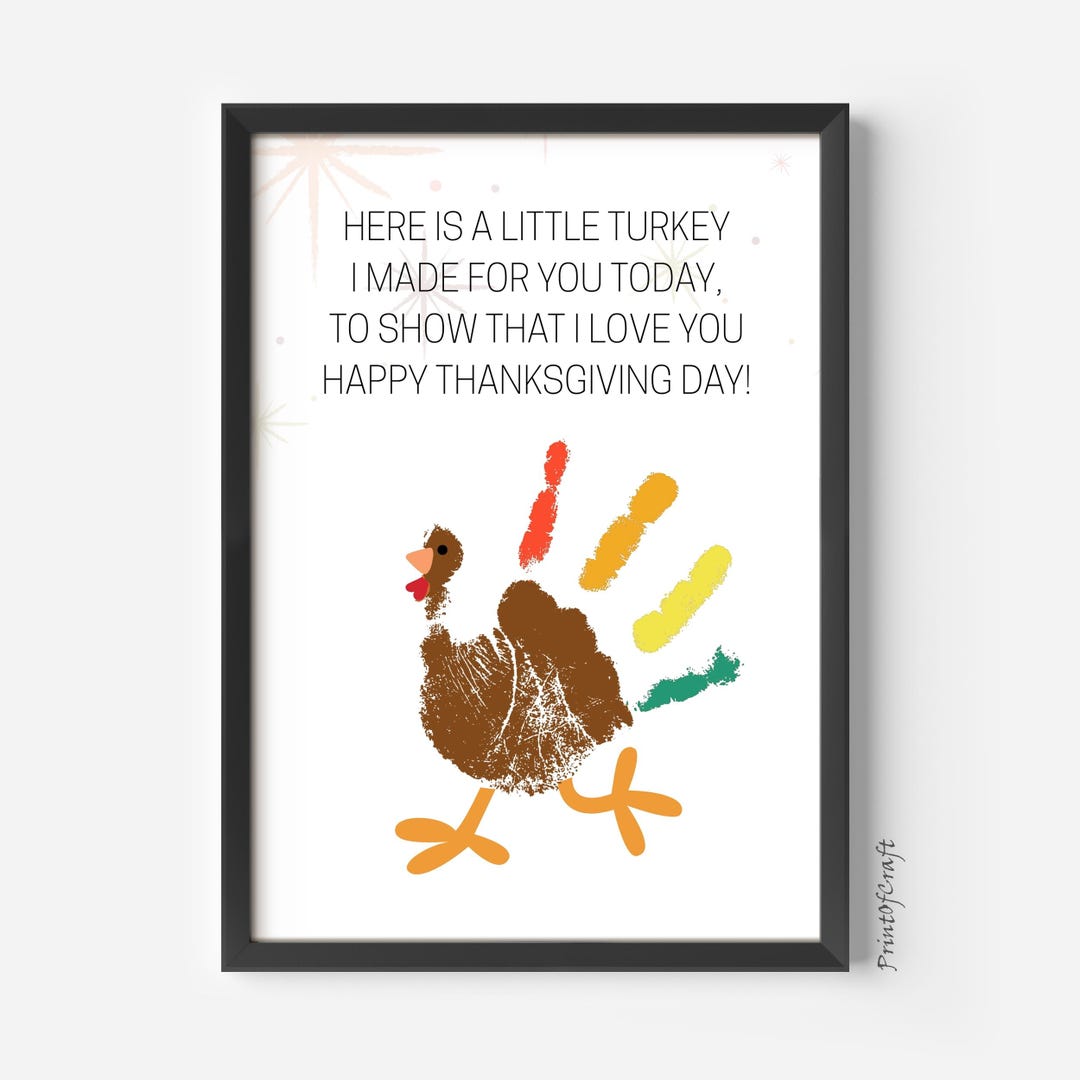 Thanksgiving Turkey Handprint Craft, Fall Handprint Kids Printable ...