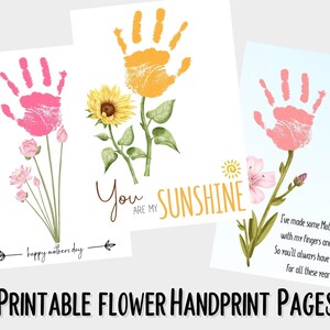 Mother's Day Handprint Craft Bundle, Mother's Day Flowers Grandmother ...