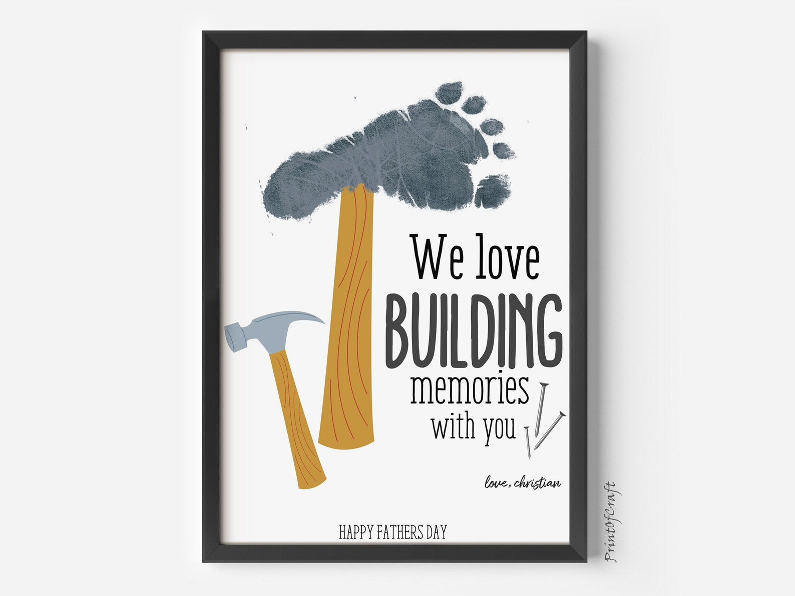 Footprint Craft for Father's Day, Handprint Art Kids Craft Toddler ...