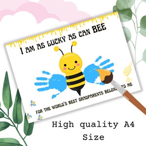 Lucky BEE Grandparents Day Handprint Art (digital Download) - Etsy