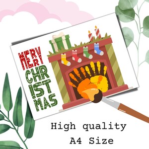 Christmas Handprint Footprint Art Craft, Christmas Fireplace DIY ...