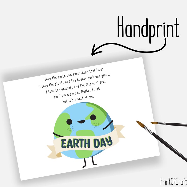 Earth Day Handprint Craft Bundle Happy Earth Day Footprint - Etsy