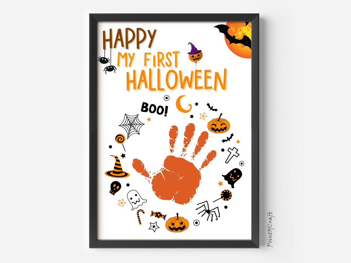 My First Halloween Handprint Art Handprint Craft for Hallowen - Etsy