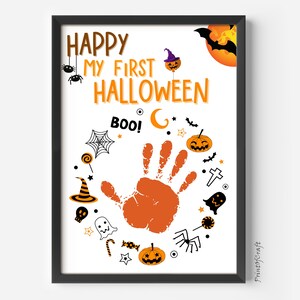 My First Halloween Handprint Art, Handprint Craft for Hallowen From ...