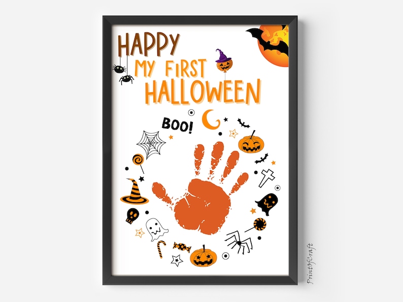 My First Halloween Handprint Art, Handprint Craft for Hallowen From ...