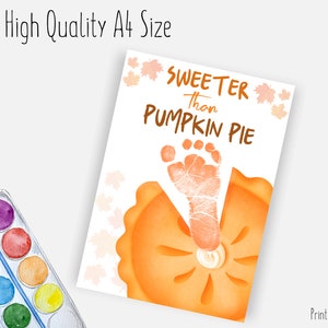 Pumpkin Footprint Art, Thanksgiving Craft Activities, Autumn Activity ...