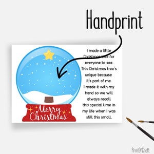 Merry Christmas Handprint Art Craft, Printable Christmas Handprint ...
