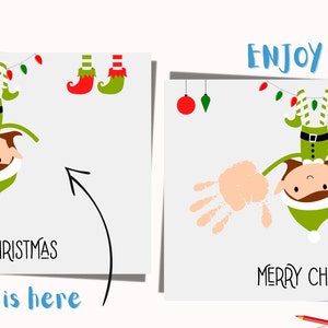 Christmas Handprint Art, Elf Handprint Art, Christmas Decoration ...