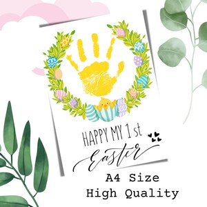 1st Easter Handprint Footprint Art, Toddler Handprint Keepsake, Easter ...