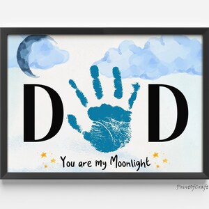 Father's Day Dad Handprint Footprint Art Craft, Handprint Footprint ...