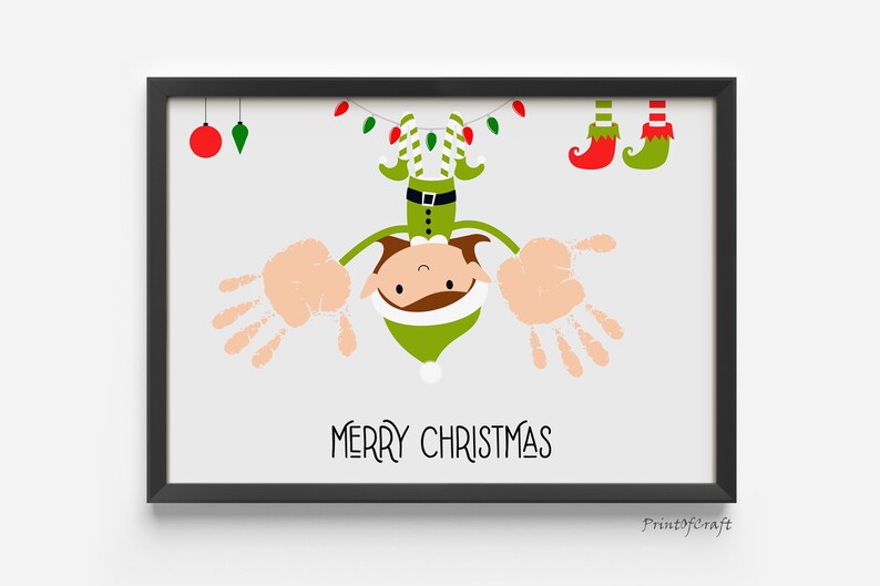 Christmas Handprint Art Elf Handprint Art Christmas - Etsy