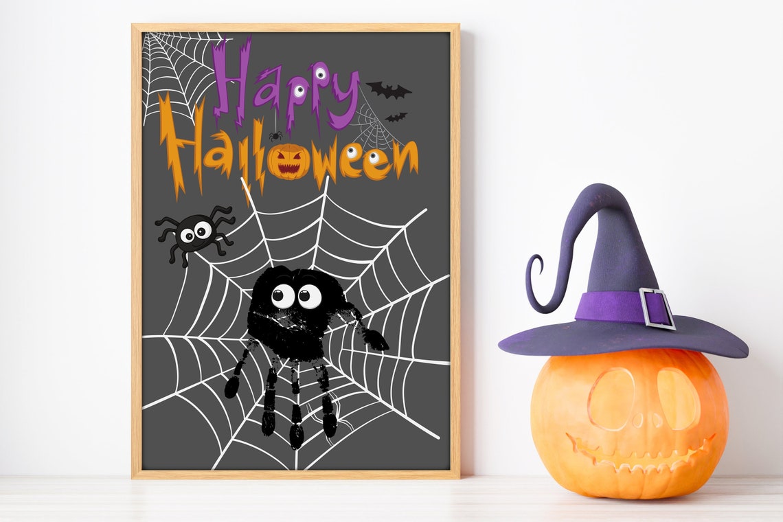 Halloween Spider Handprint Craft Handprint Art Halloween - Etsy