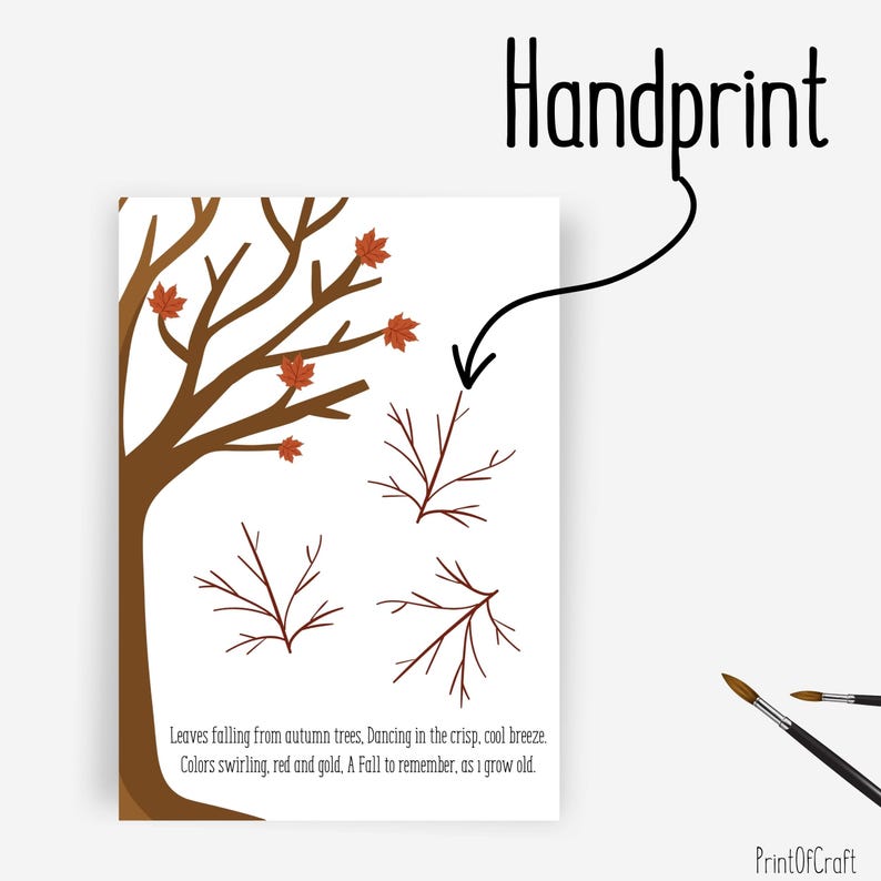 Falling Leaves Handprint Art, Preschool Thanksgiving Crafts, Baby ...