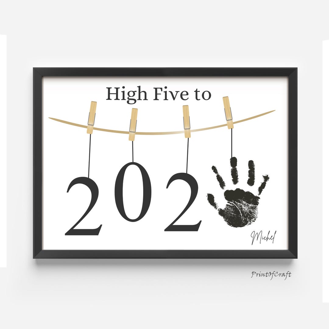 New Years Handprint Art Craft Printable for Preschool, 2025 Handprint ...