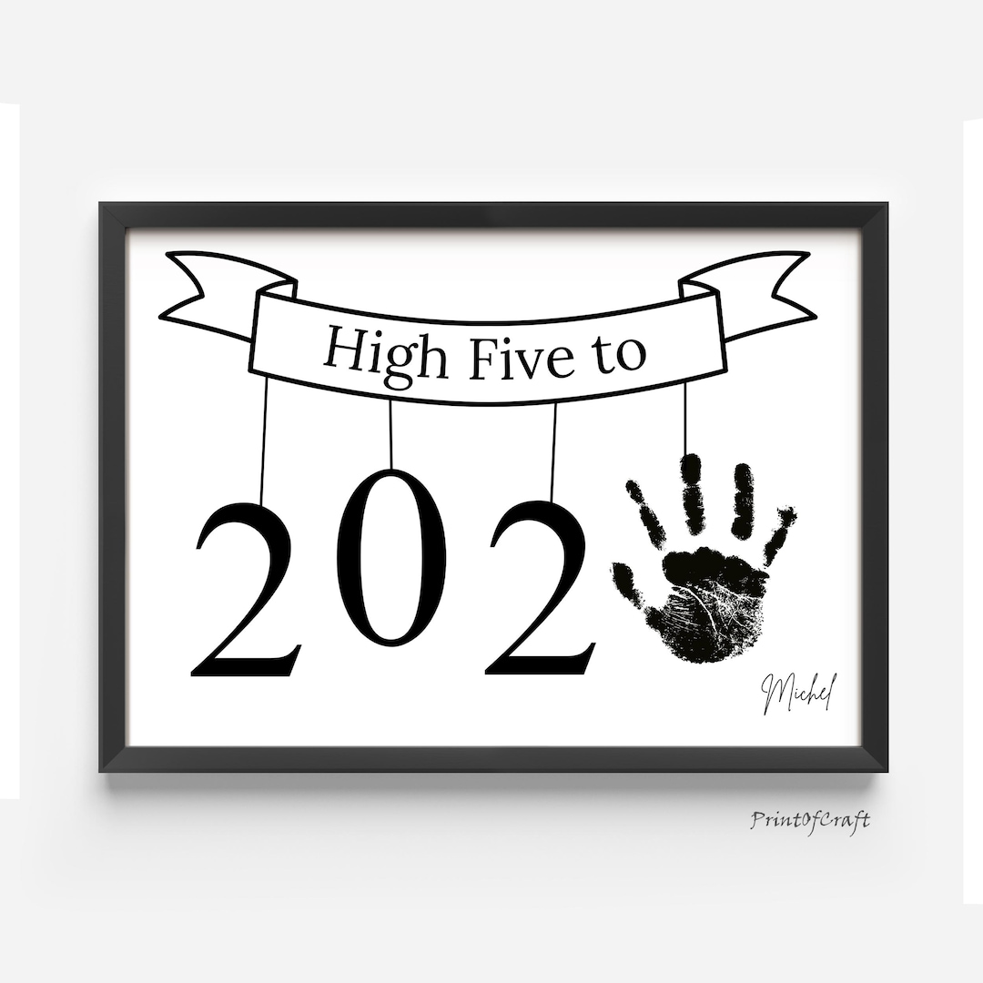 New Year Handprint Art, Christmas Handprint Craft for Kids Baby Toddler ...