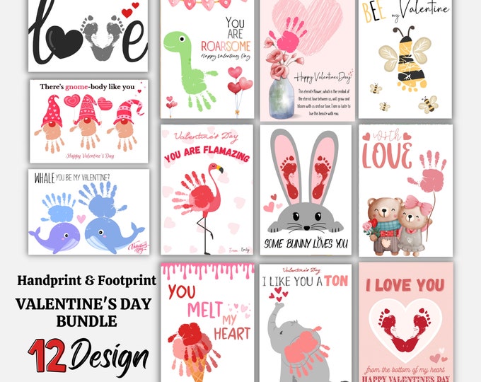 Valentines Day Handprint Footprint Craft, Love Handprint Art Craft ...