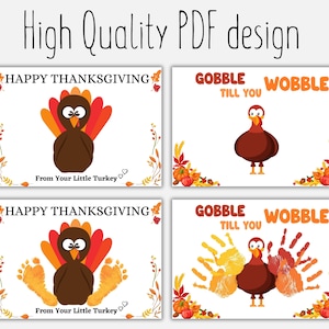 Thanksgiving Handprint Art Bundle, Handprint Craft, Printable, Turkey ...