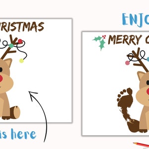 Merry Christmas Reindeer Handprint, Footprint Art Craft, Christmas Baby ...