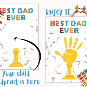 Best Dad Ever Father's Day Handprint Art, Father's Day Gift From Kids ...