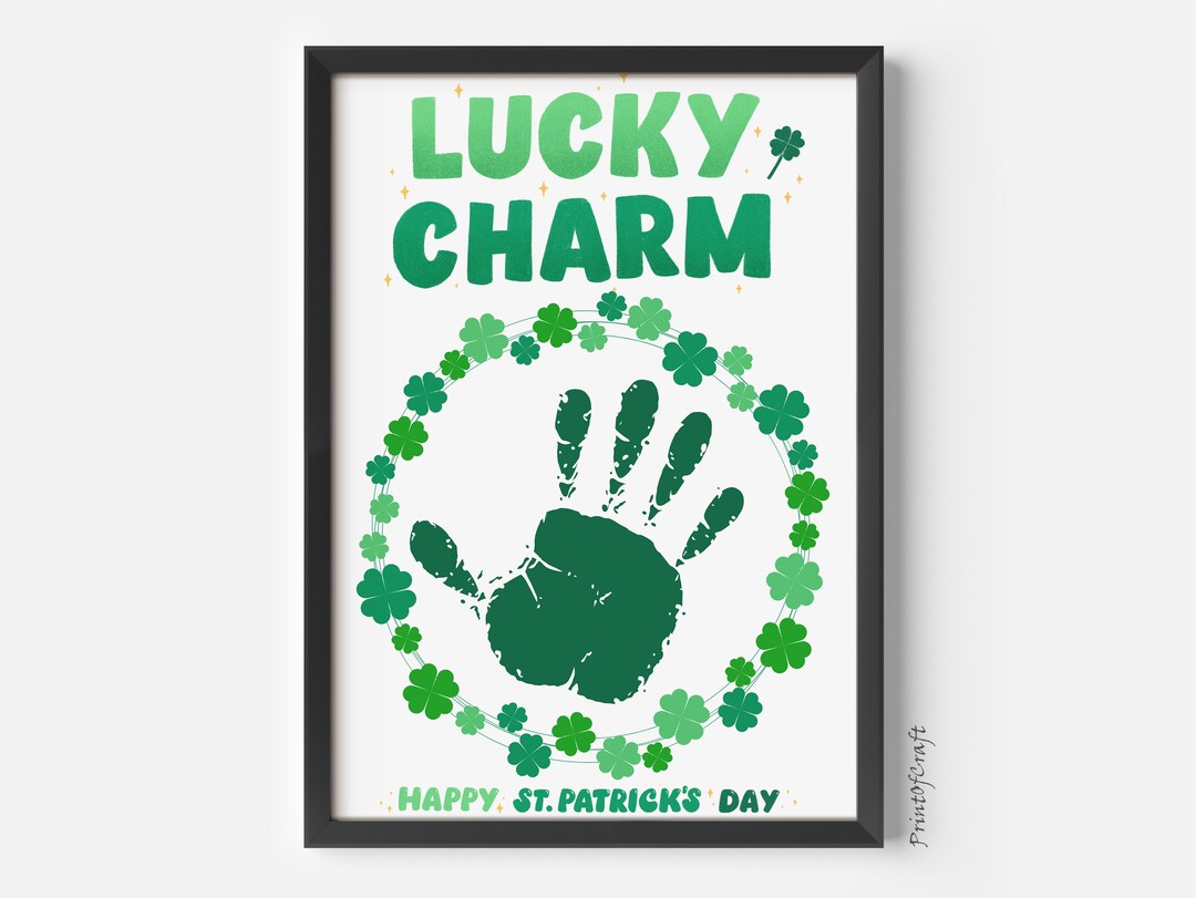 St Patrick's Day Lucky Charm Handprint Art Craft, Saint Patricks Day ...