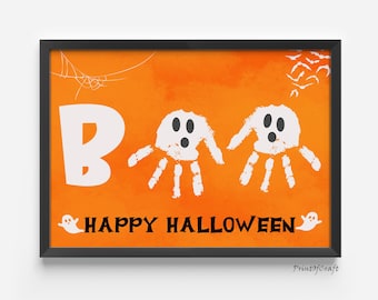 Halloween Handprint Art Printable Bundle - Etsy