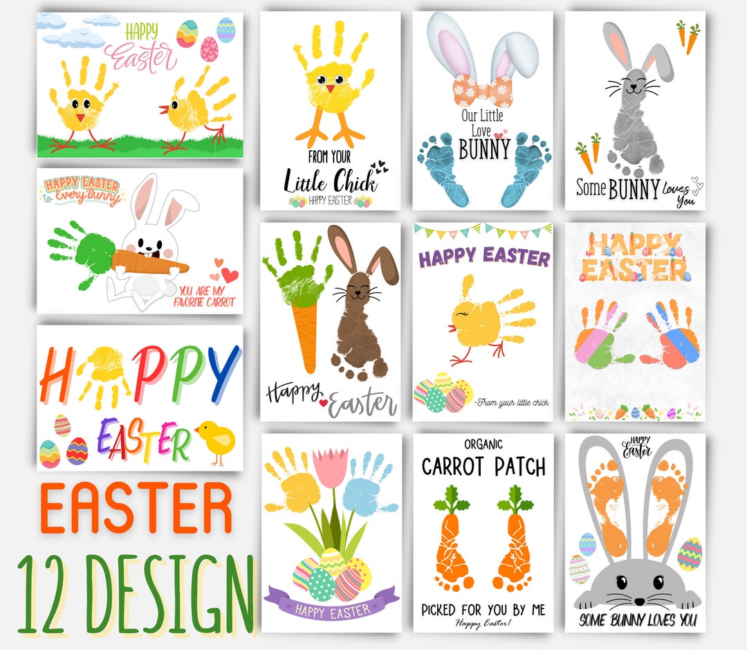 Easter Handprint Footprint Bundle Craft, Easter Handprint Art ...
