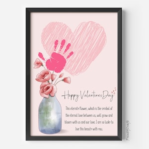 Valentines Day Handprint Craft, Flower Handprint Art Craft, Valentines ...