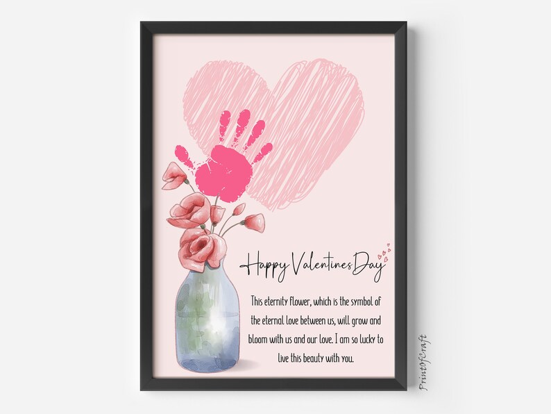 Valentines Day Handprint Craft Flower Handprint Art Craft - Etsy