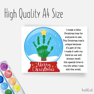 Merry Christmas Handprint Art Craft, Printable Christmas Handprint ...