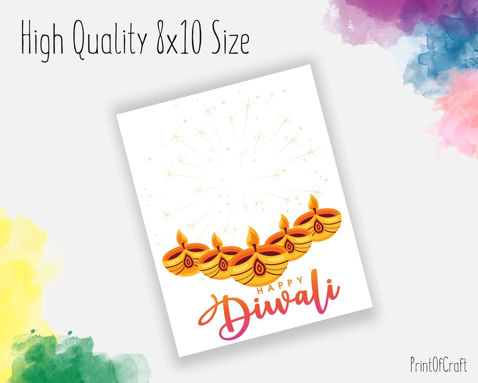 Diwali Day Handprint Art Craft, Preschool DIY Printable Activity Gift ...