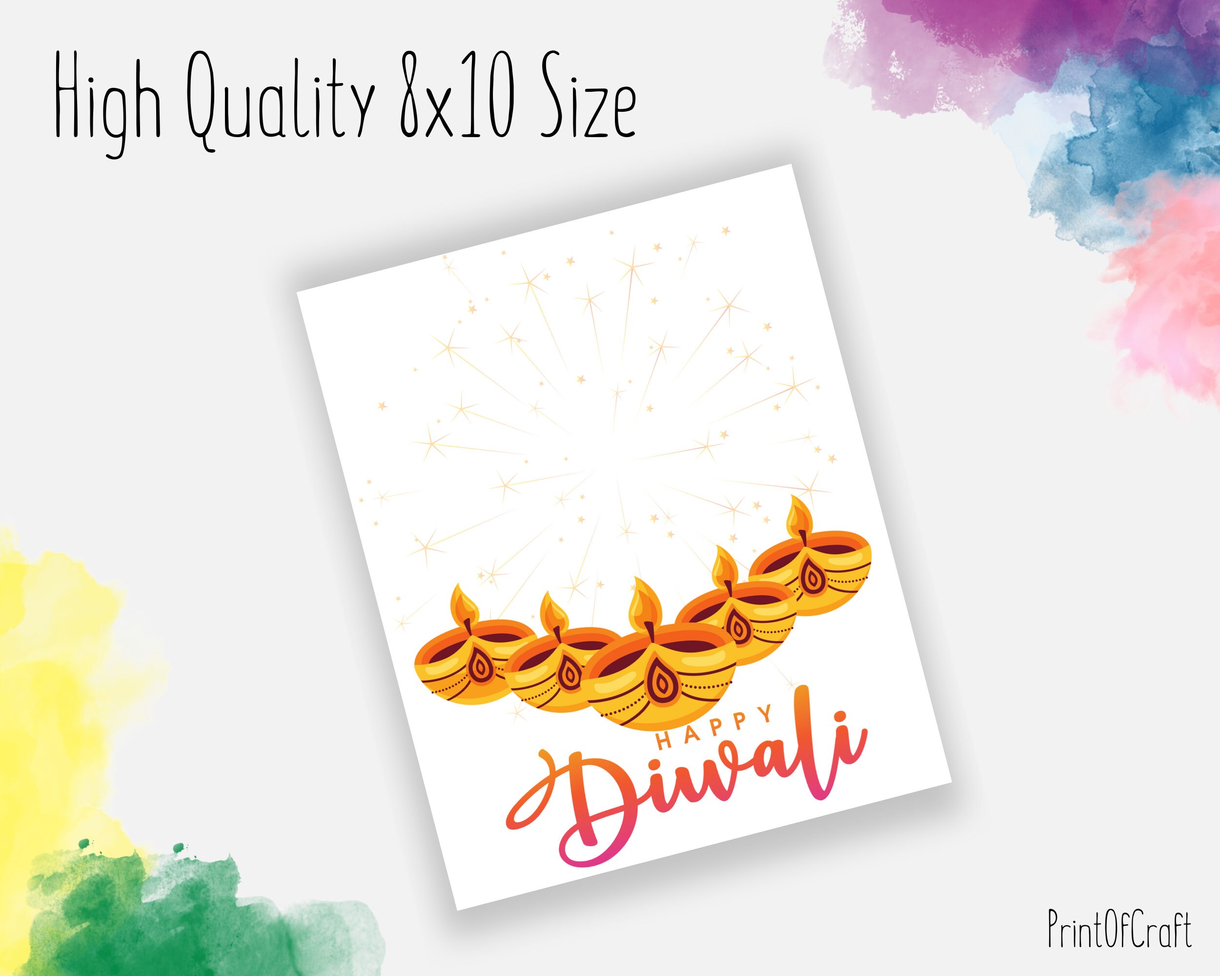 Diwali Day Handprint Art Craft, Preschool DIY Printable Activity Gift ...