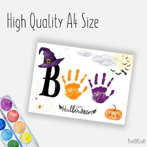 Halloween Boo Handprints Craft, Happy Halloween Craft, Halloween ...