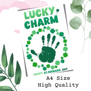 St Patrick's Day Lucky Charm Handprint Art Craft, Saint Patricks Day ...