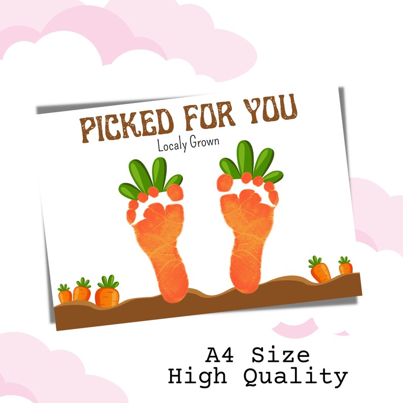 Easter Footprint Handprint Art Craft Easter Footprint Carrot - Etsy