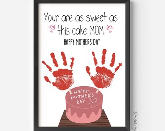 Mother's Day Handprint Art Craft, Mommy Grandmother Handprint ...