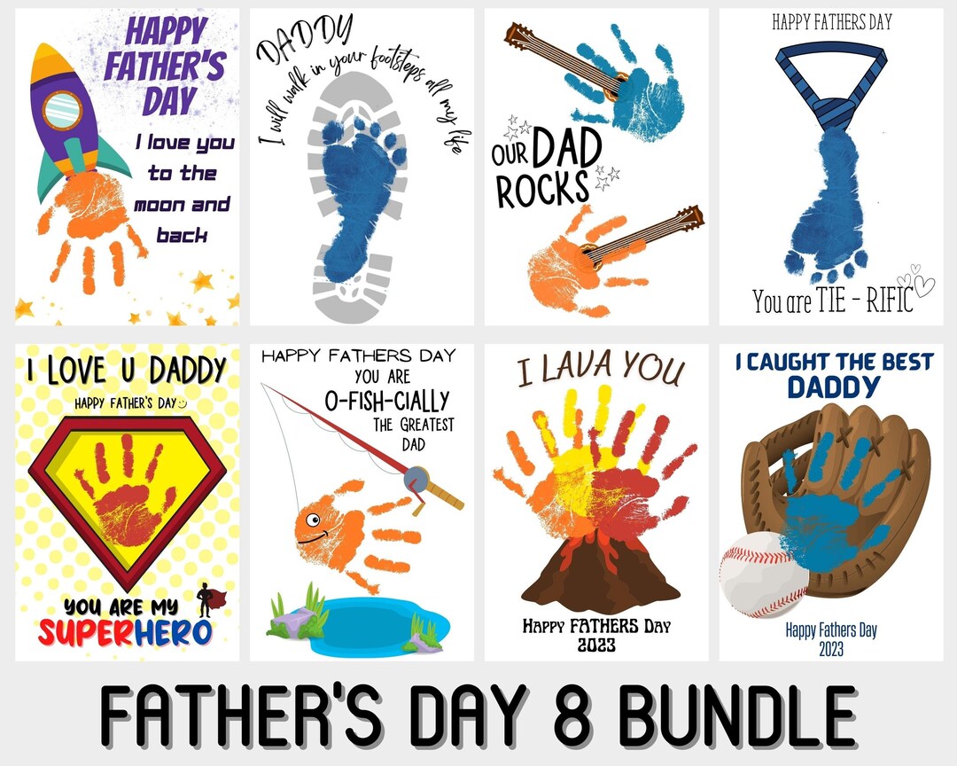 Father's Day Handprint Art Craft Bundle, Handprint Father's Day ...