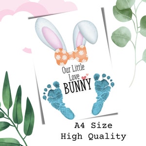 Little Bunny Easter Handprint Footprint, Toddler Handprint Keepsake ...