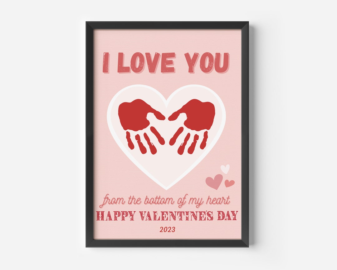 Valentines Day Footprint Handprint Craft, Love Heart Art Craft ...