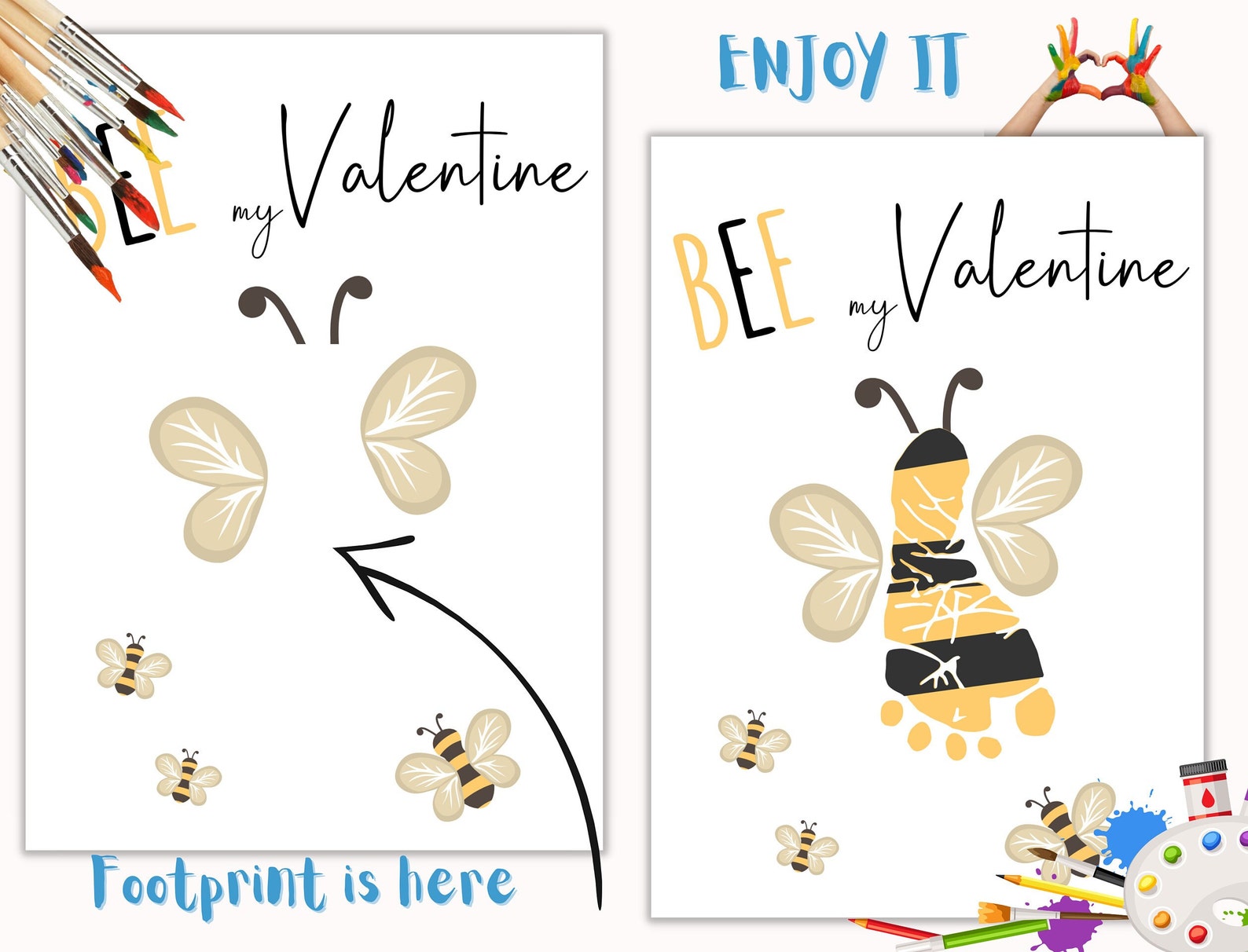 Valentines Day Handprint Footprint Craft, Love Handprint Art Craft ...