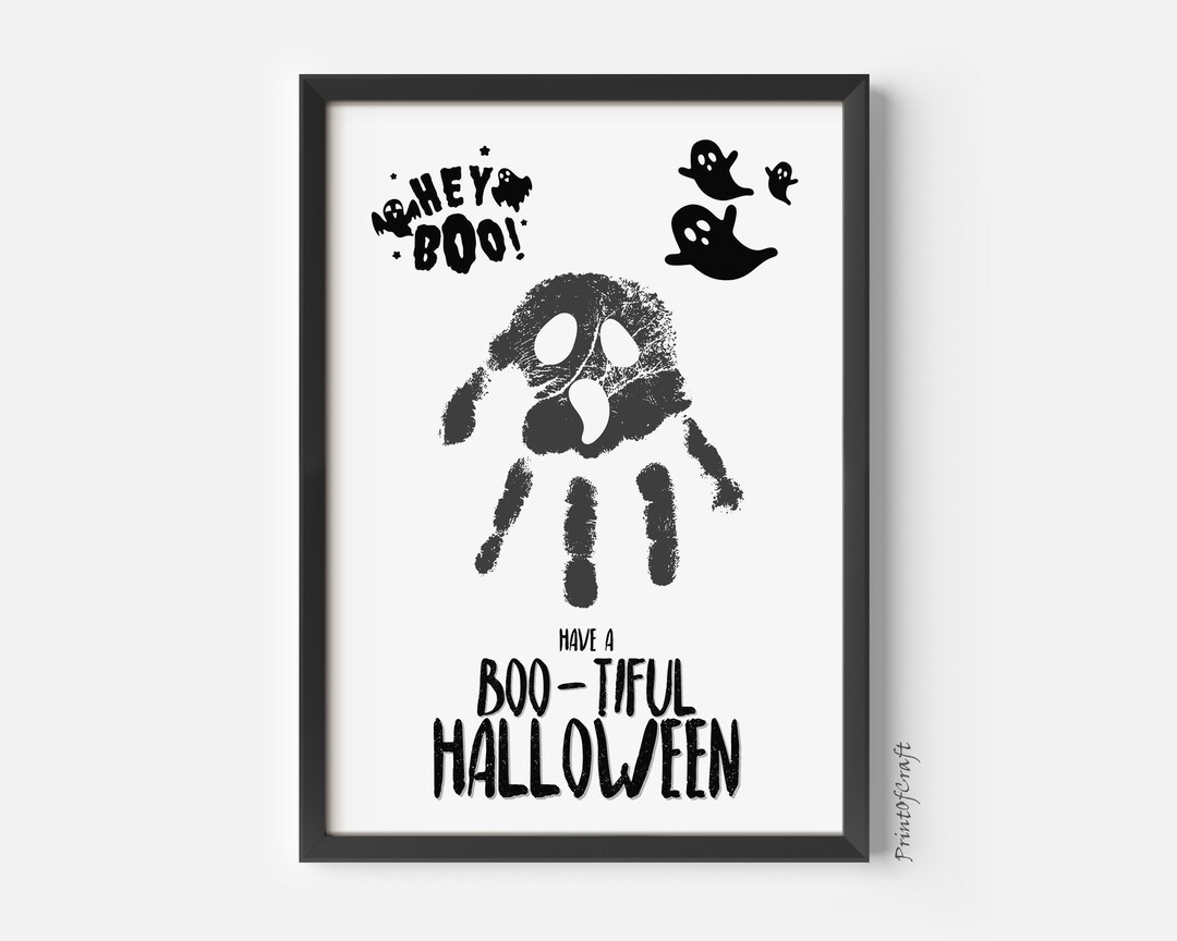 Halloween Boo-tıful Handprint Art, Halloween Craft for Kids, Handprint ...