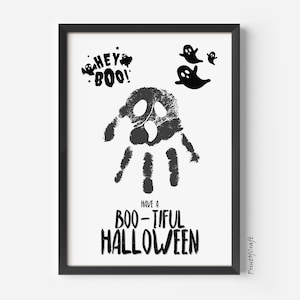Halloween Boo-tıful Handprint Art, Halloween Craft for Kids, Handprint ...