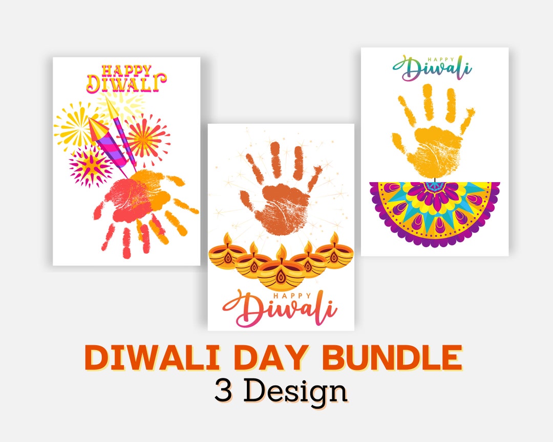 Diwali Day Handprint Art Craft, Preschool DIY Printable Activity Gift ...