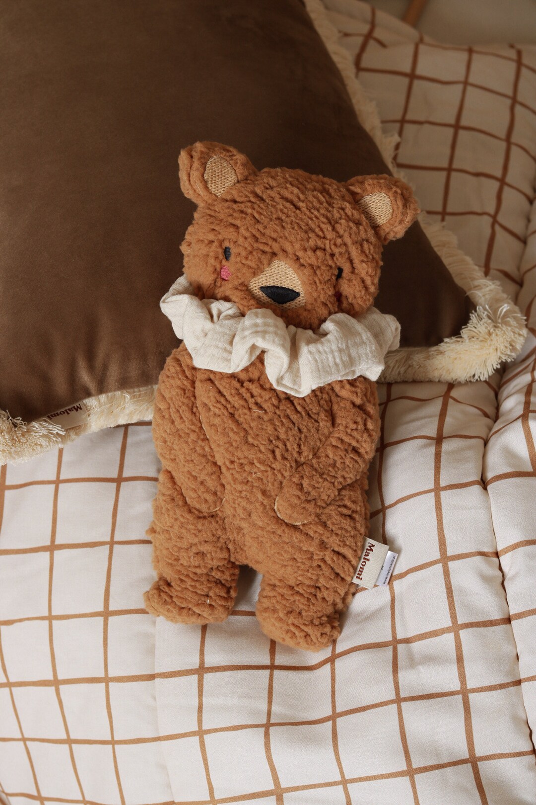 Cuddly Plush Teddy Bear With Scrunchie Hair Band - Soft Baby Comforter ...
