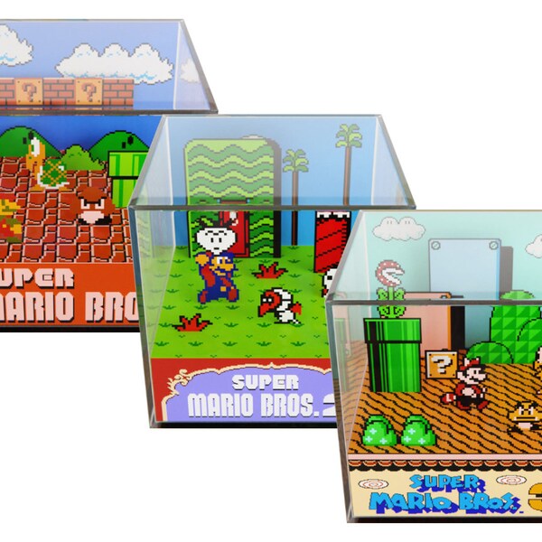 Super Mario Bros Diorama Cube - Etsy