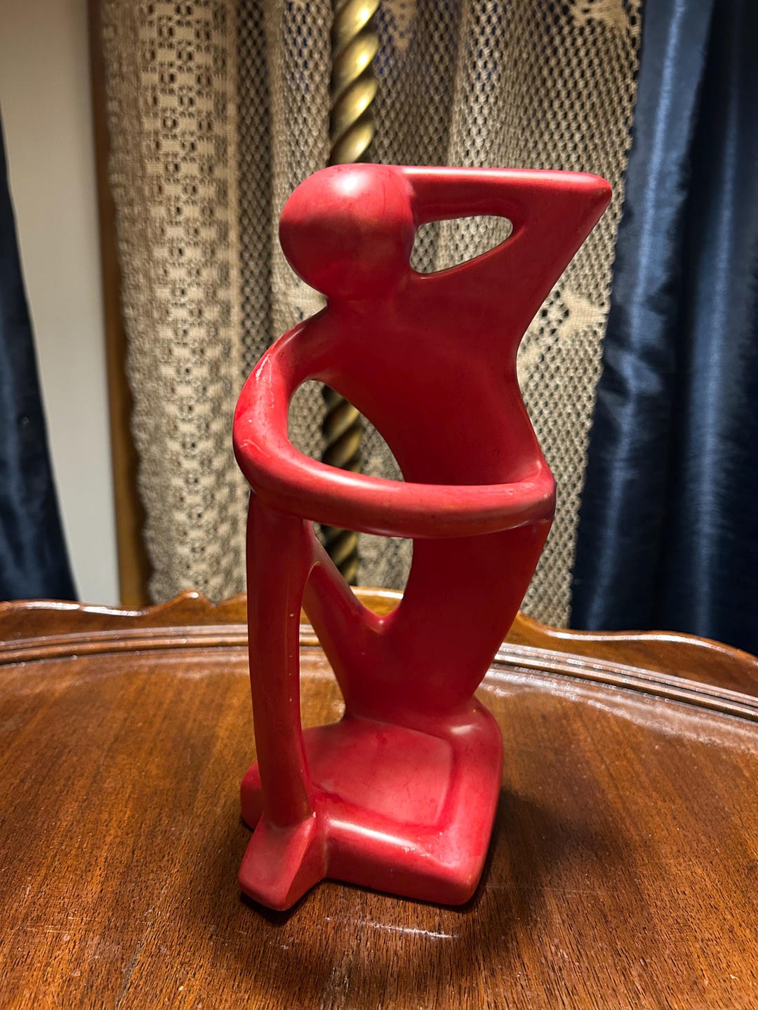 Red Abstract Soapstone Statue Hand Carved - Etsy