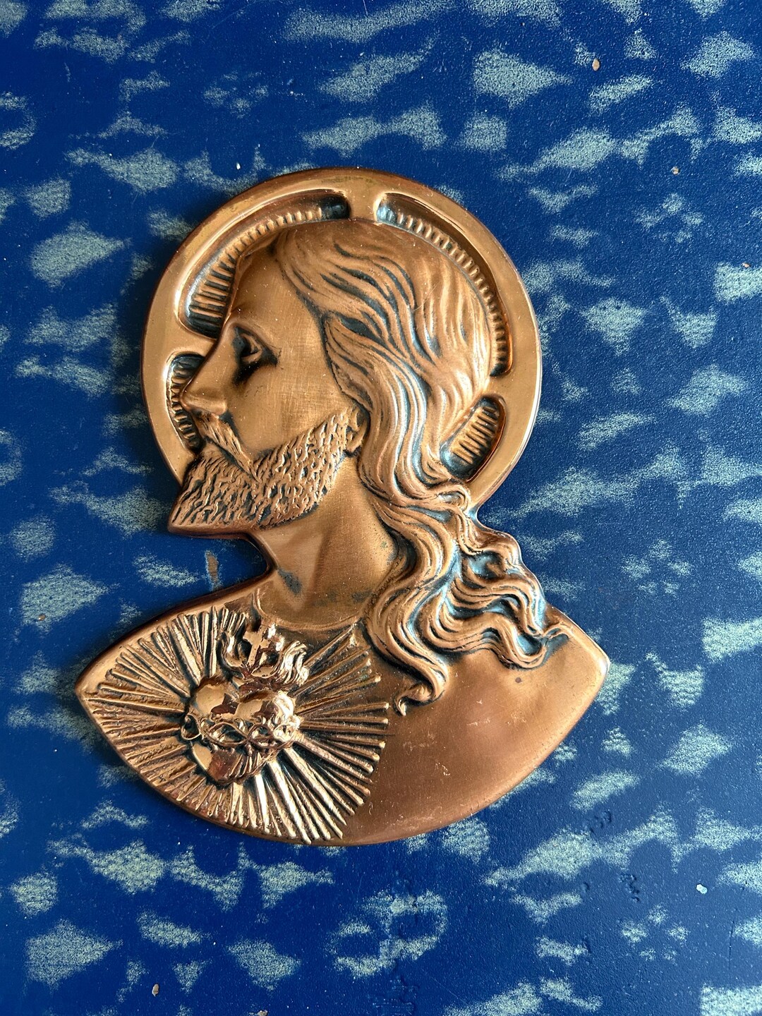 Vintage Copper Jesus Plaque - Etsy