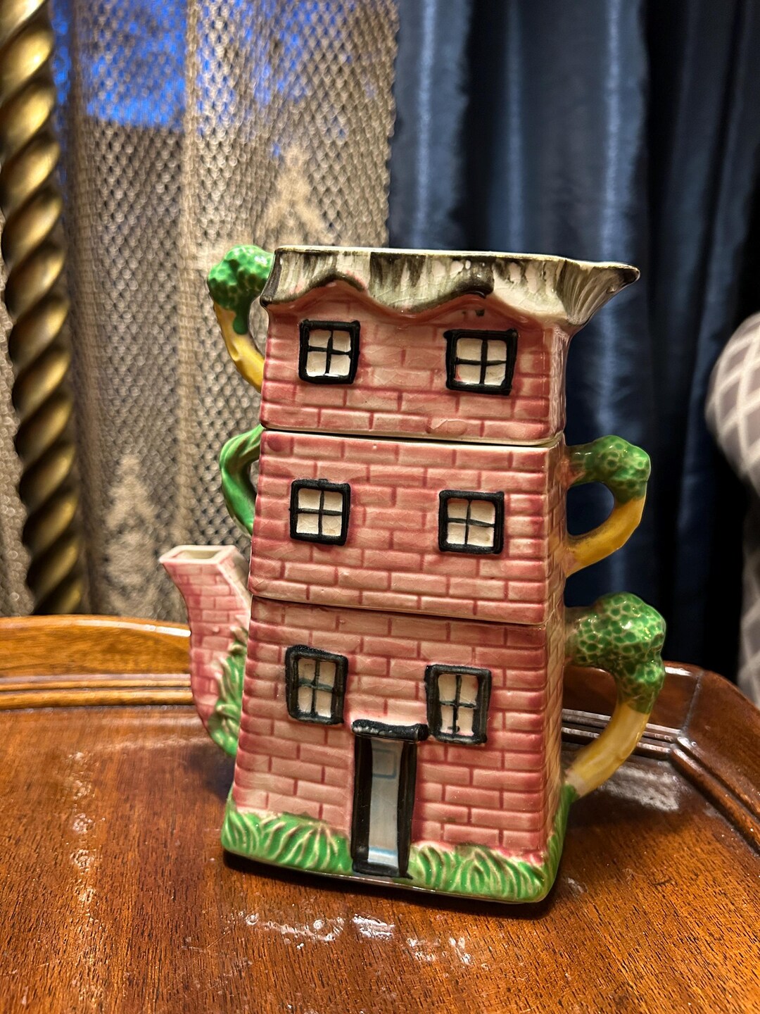 Vintage Stacked House Tea Set With Pot, Creamer, and Sugar - Etsy