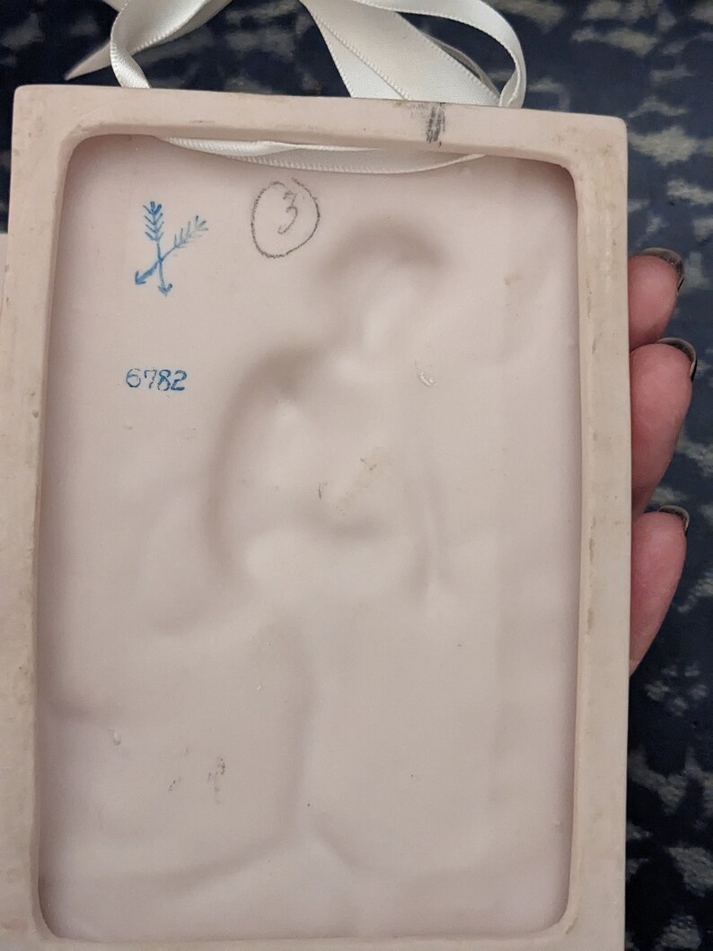 Two Vintage Pink Porcelain/bisque Cherbs Plaques by Arnart - Etsy