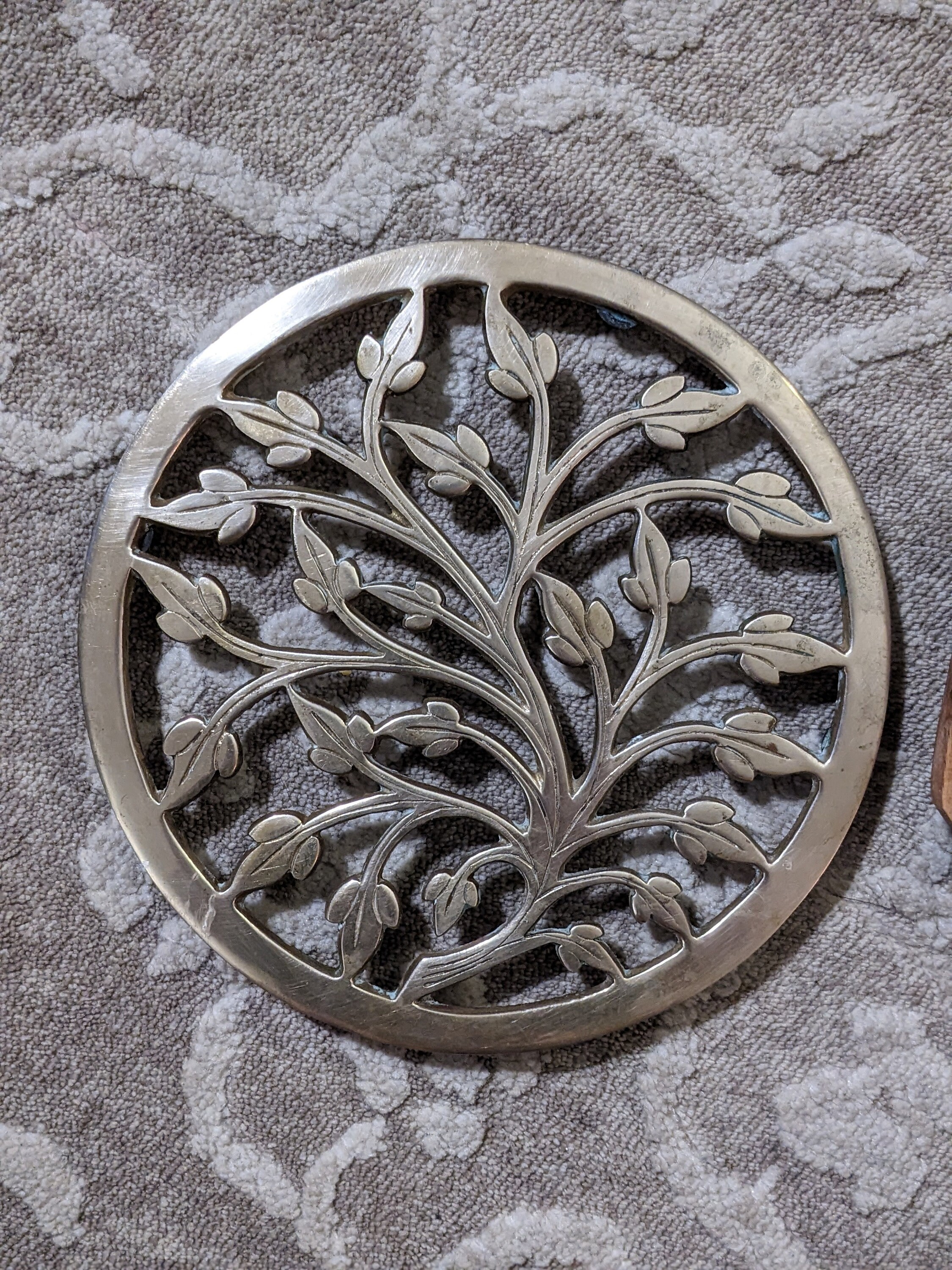 Two Vintage Trivets - Brass and Wood. - Etsy